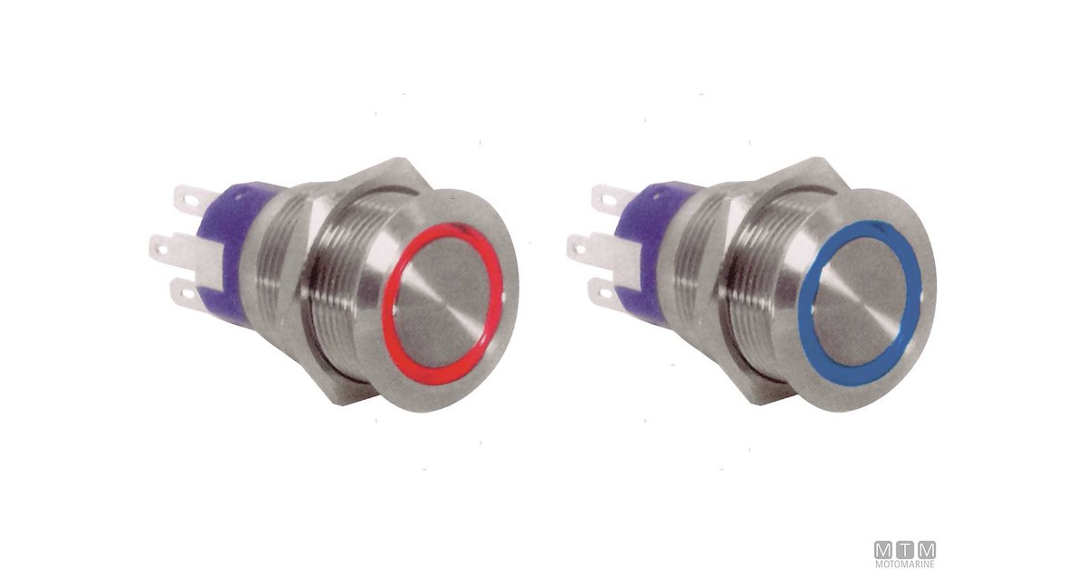 INTERRUTTORE PUSH S/S (ON)-OFF BLUE | Interruttori A Pulsante ...