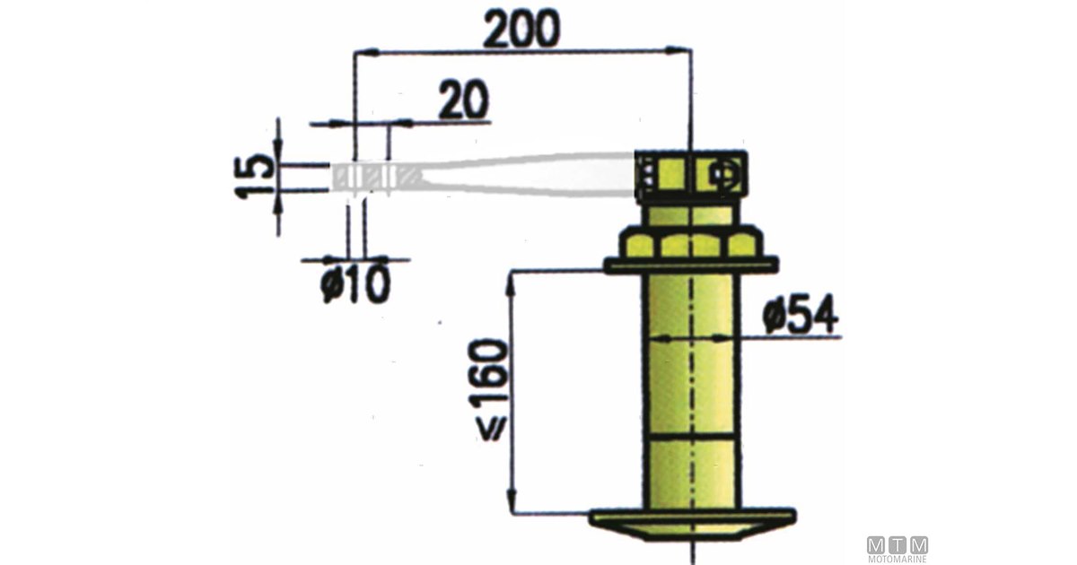 TESTA TIMONE PASSANTE ANGOLATA 15° | Timoni Per Scafi Da 5 A 12 Metri ...